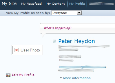Broken Profile Pictures in My Site | Peter Heydon ~ Personal Space